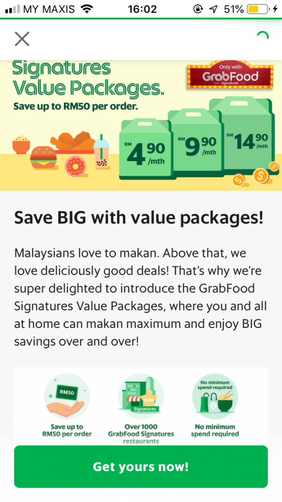Grab Introduces GrabFood Signatures Value Packages Starting From RM4.90 ...