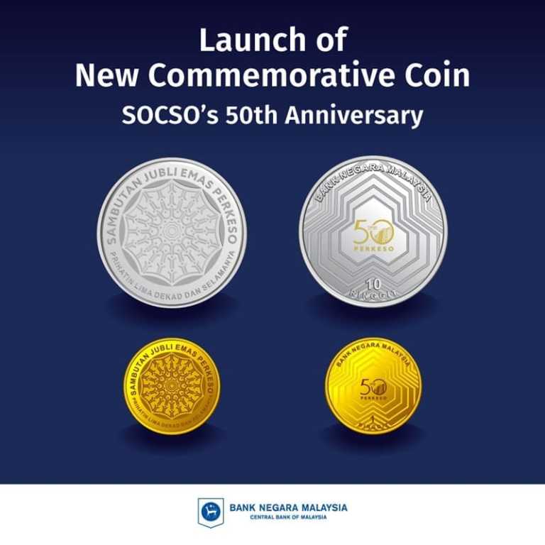 BNM Issues Two Commemorative Coins In Conjunction With SOCSO’s 50th ...