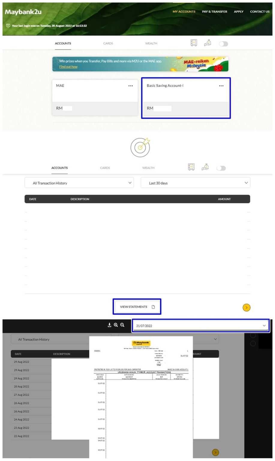 Maybank Customers Now Able To View, Download Savings Account Statements Monthly