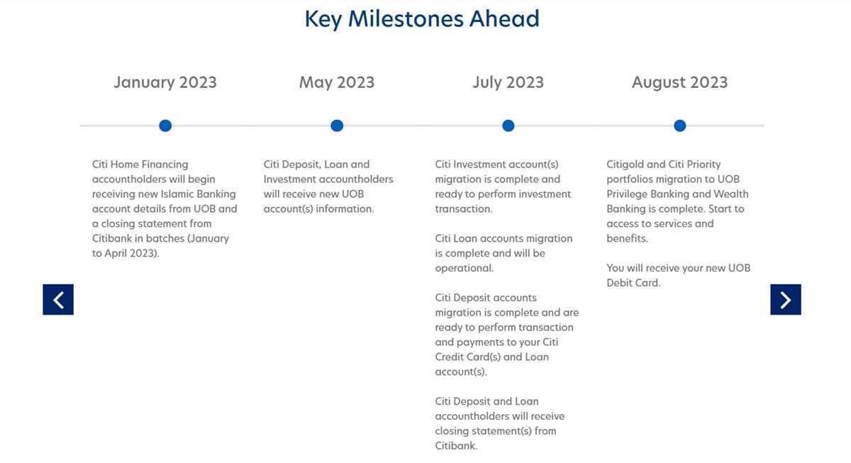 UOB Shares Timeline For Migration Of Citi’s Products, Services To Own ...