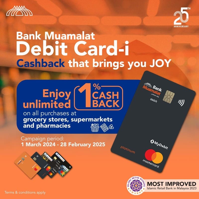 Bank Muamalat Campaign Offers Unlimited 1% Cashback On Selected Expenses