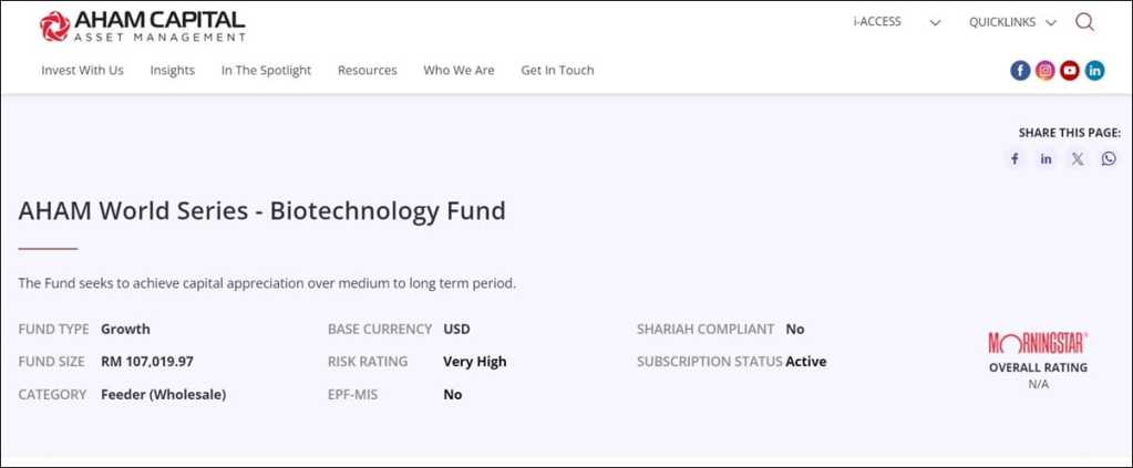 AHAM Capital Launches New AHAM World Series Biotechnology Fund